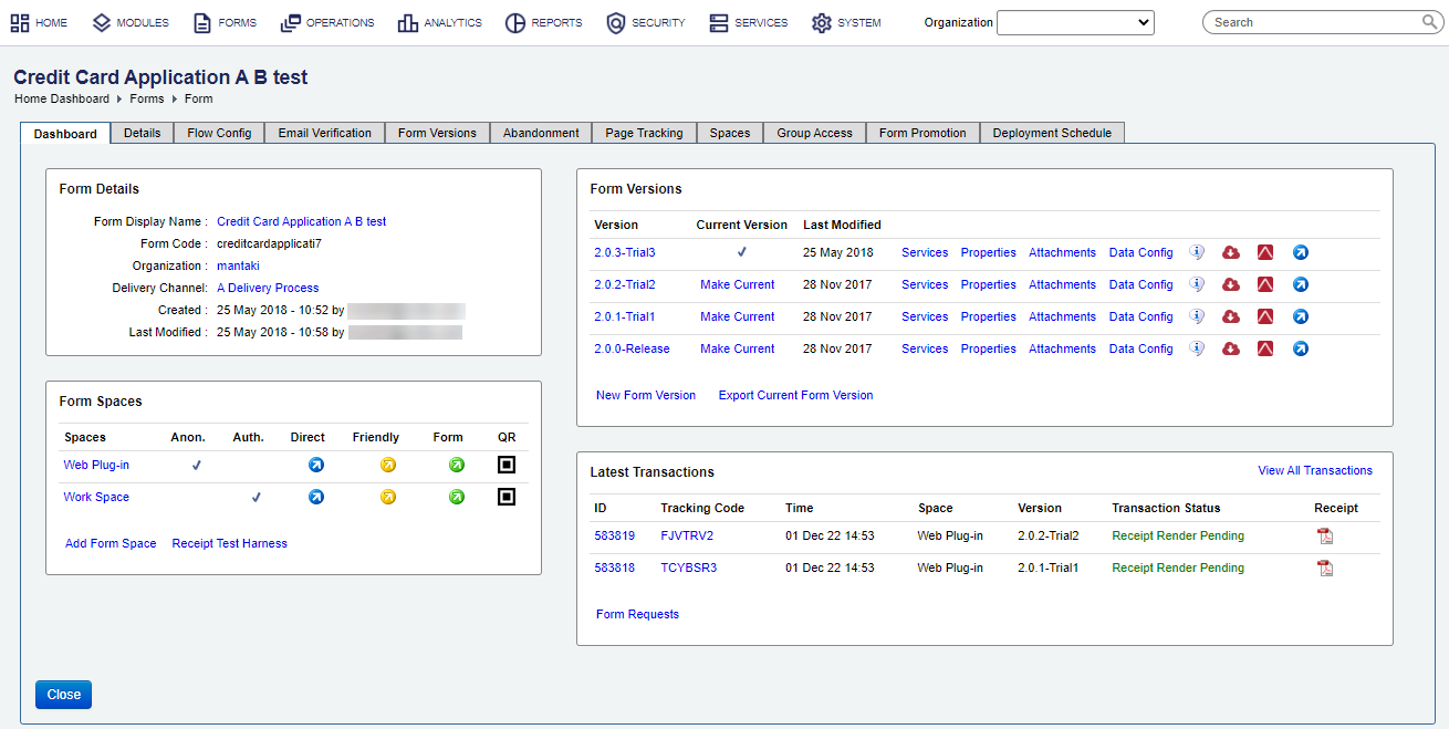 Configure Form A/B Testing
