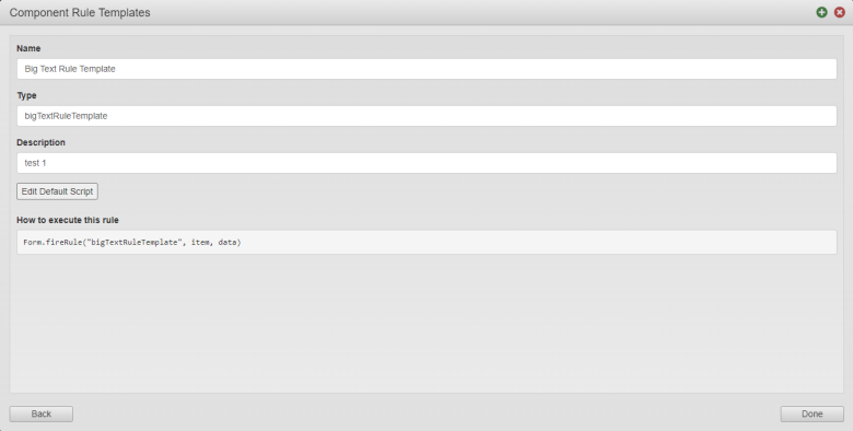 Component Options: Rule Templates