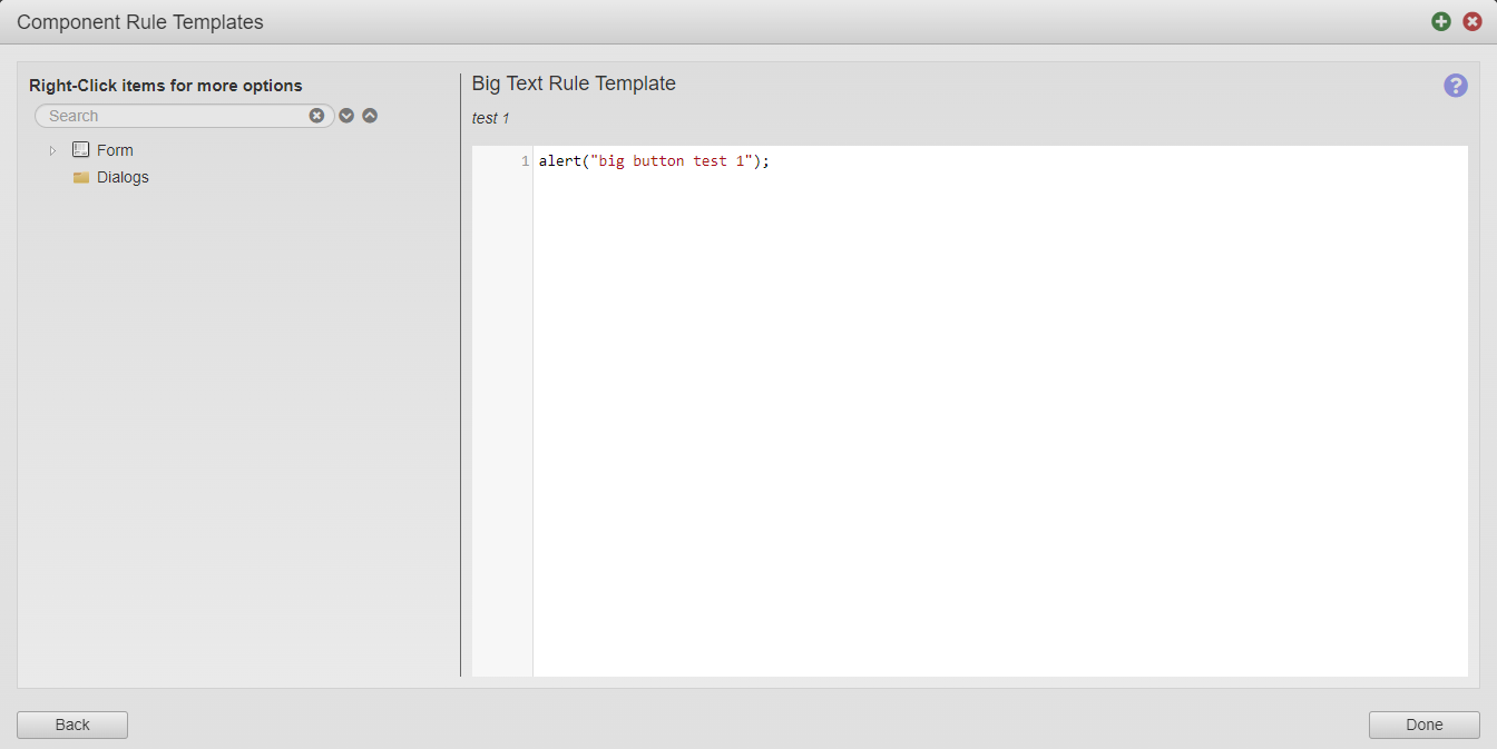 Component Options: Rule Templates