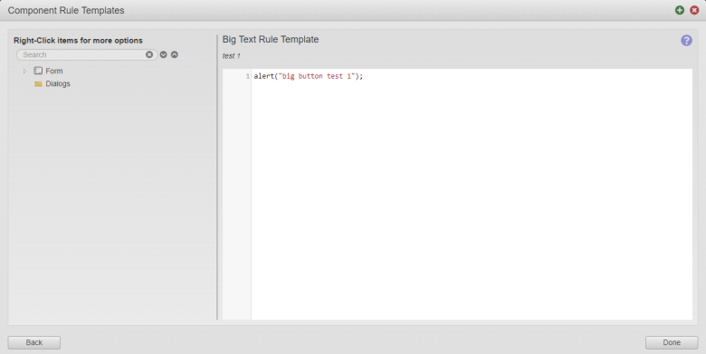 Component Options: Rule Templates