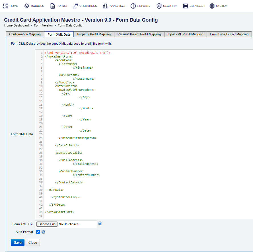 View Form XML Data
