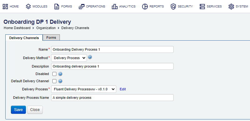 Create a Delivery Process Channel