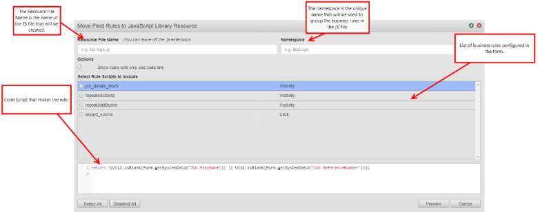 Move Rules to a JavaScript File