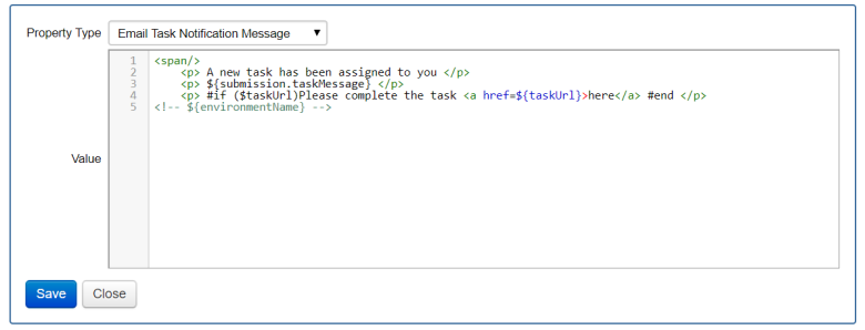 Configure a Form Space Email Template