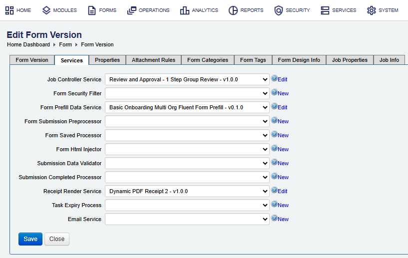 Form Version Services