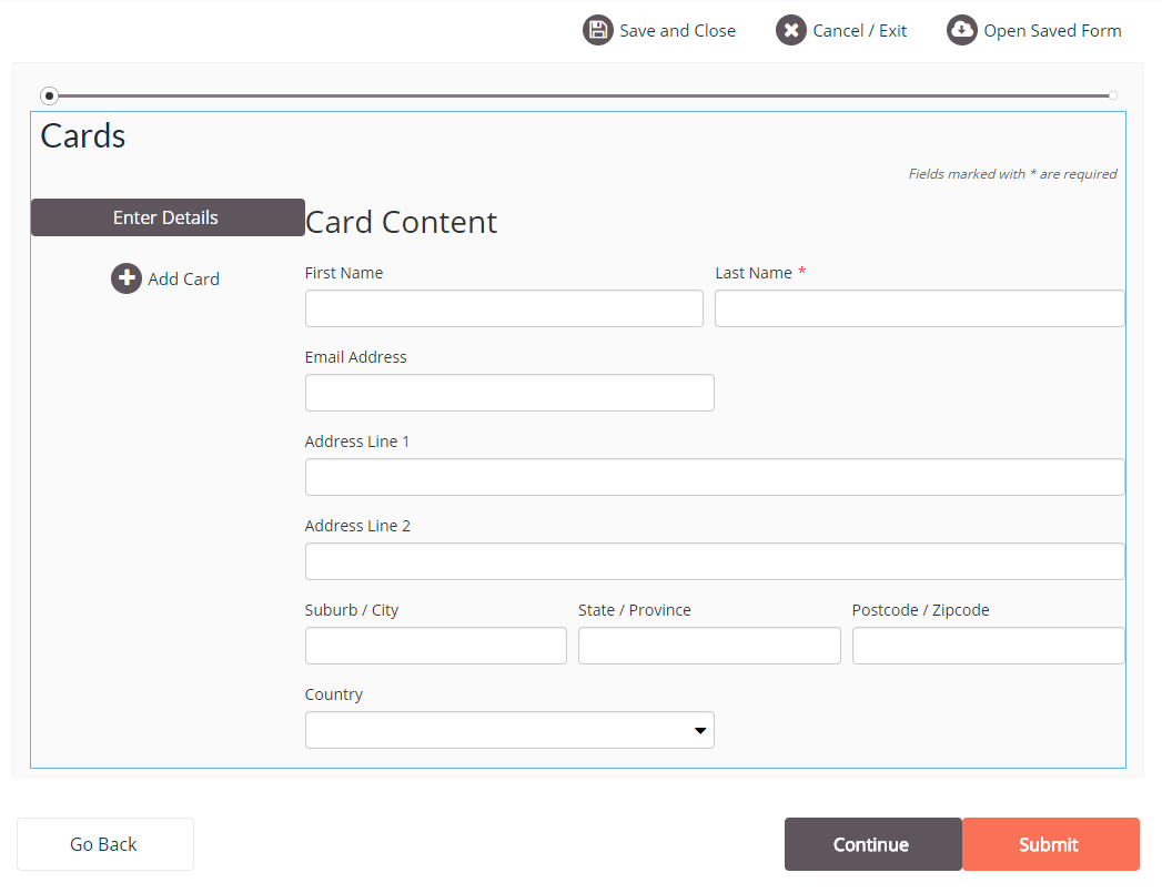 Card Content Template Component