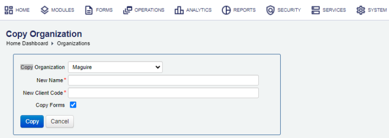 Copy an Organization