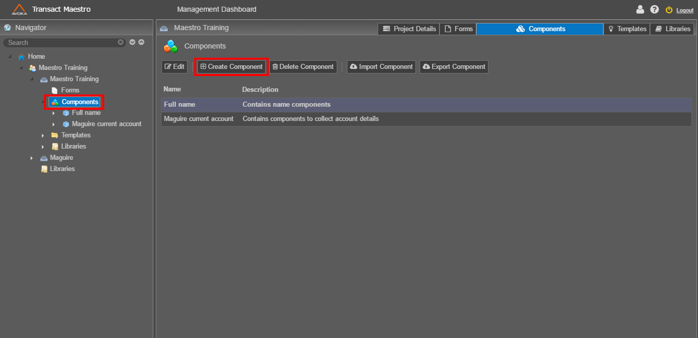Create a Shared Component