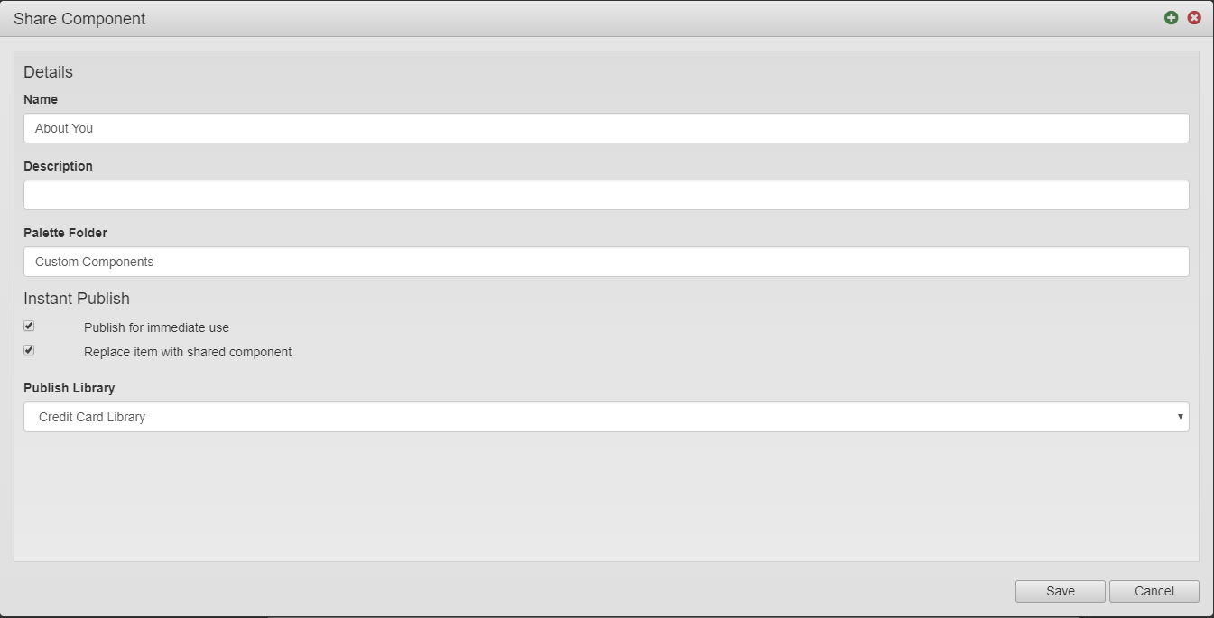 Create a Shared Component