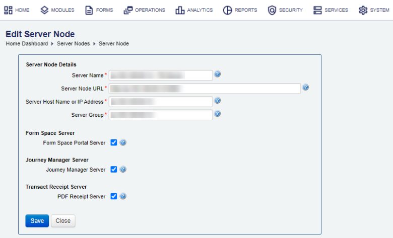 Configure a Server Node