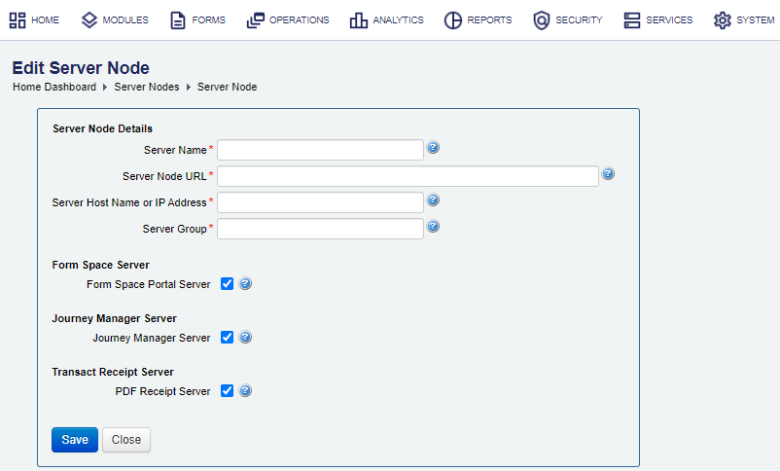 Create a Server Node