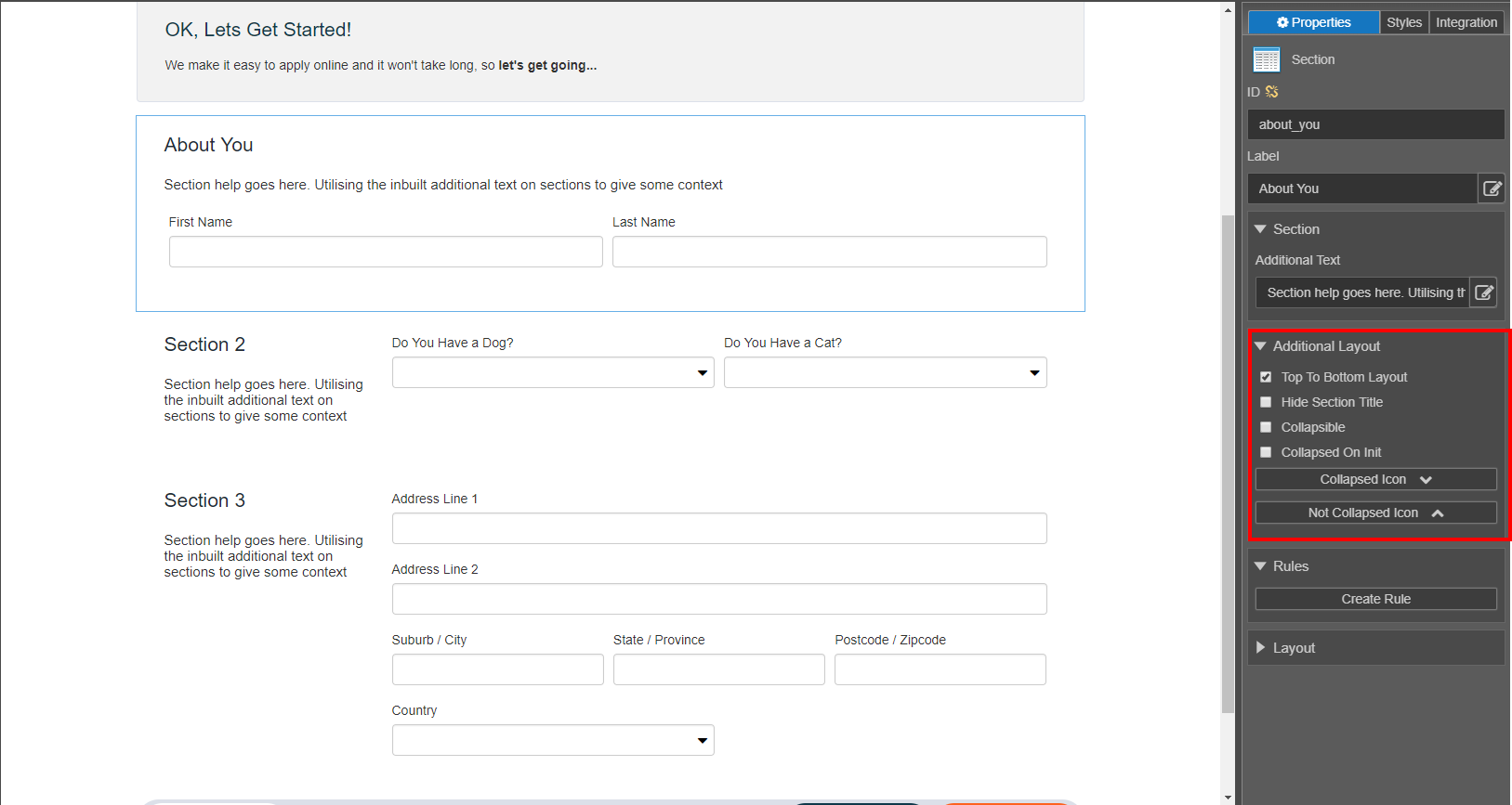 Update Template Default Properties