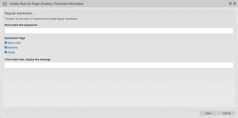 Create a Regular Expression Rule